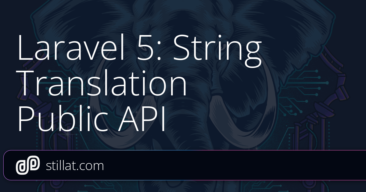 Laravel 5: String Translation Public API » Stillat